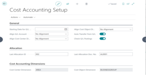 Dynamics 365 Business Central – Cost Accounting - Long View Systems