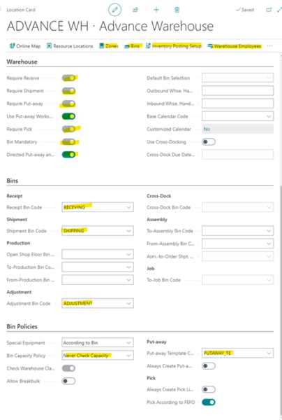Microsoft Dynamics 365 Business Central - Advanced Warehouse Setup and ...